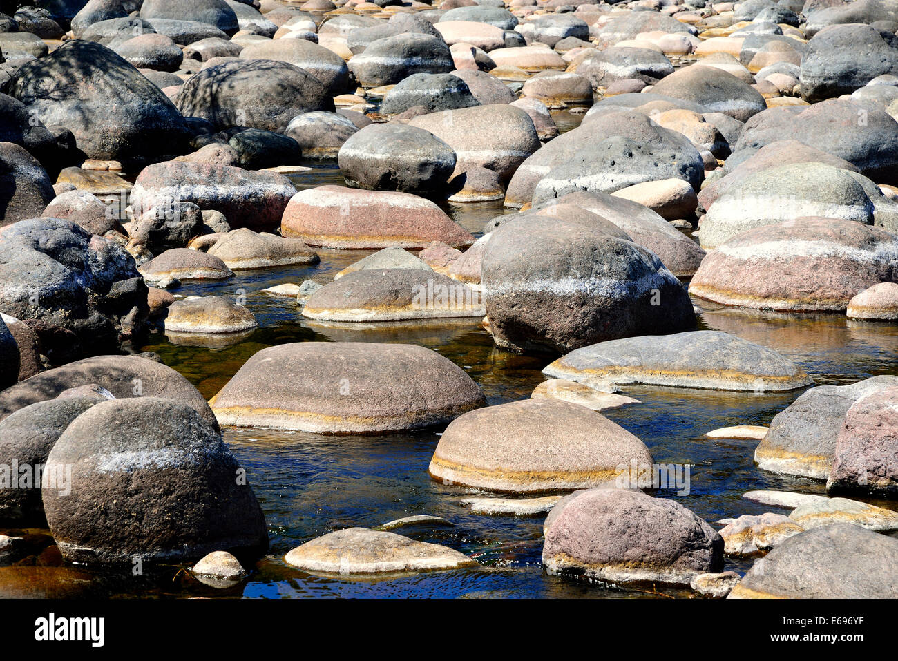 Granite rocks in the Fango River, Fango Valley, Corsica, France Stock ...