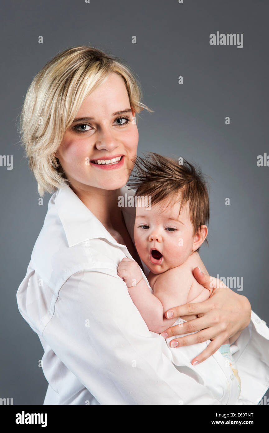 Young mother with baby, 5 months, Germany Stock Photo - Alamy