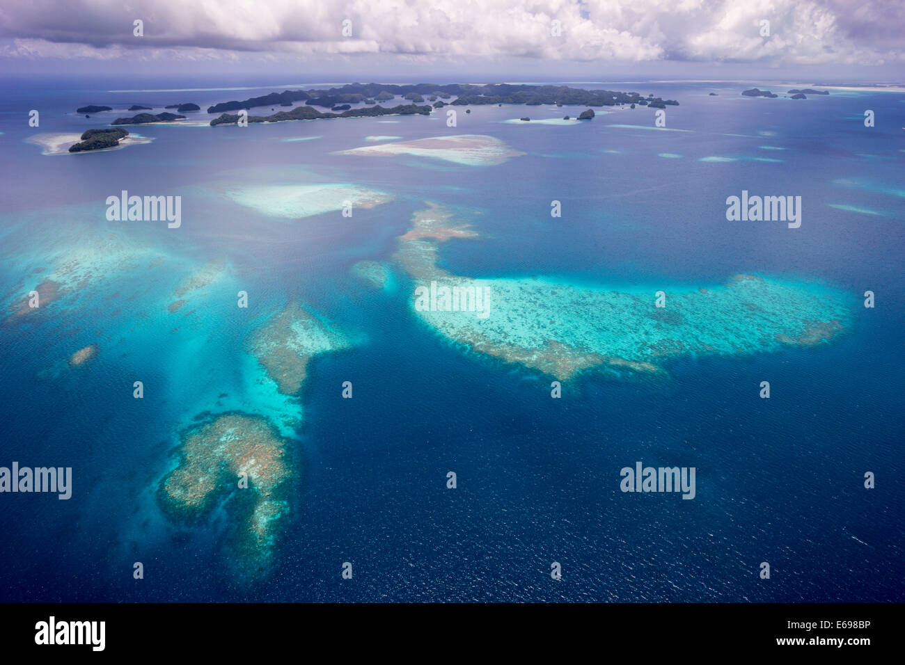 Aerial view, coral reef, Pacific Ocean, Palau Stock Photo - Alamy