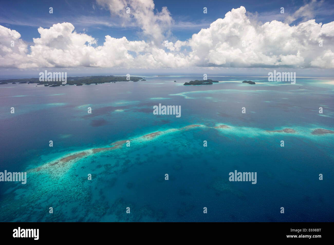 Aerial view, coral reef, Pacific Ocean, Palau Stock Photo - Alamy