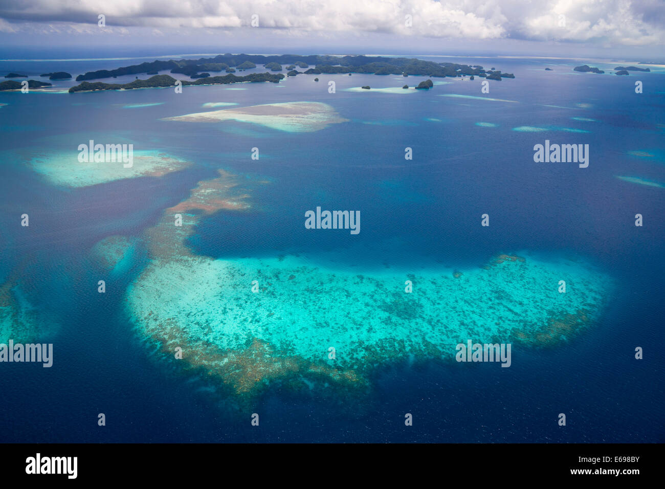 Aerial view, coral reef, Pacific Ocean, Palau Stock Photo - Alamy