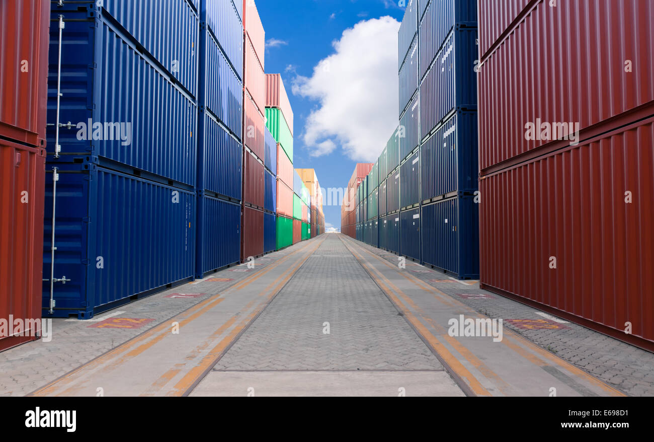 Stacks of colorful cargo containers Stock Photo - Alamy