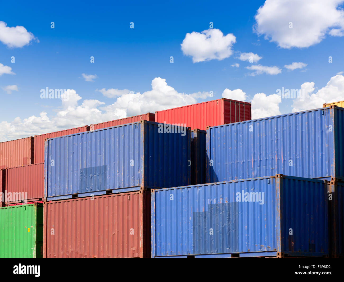 Stacks of colorful cargo containers Stock Photo - Alamy