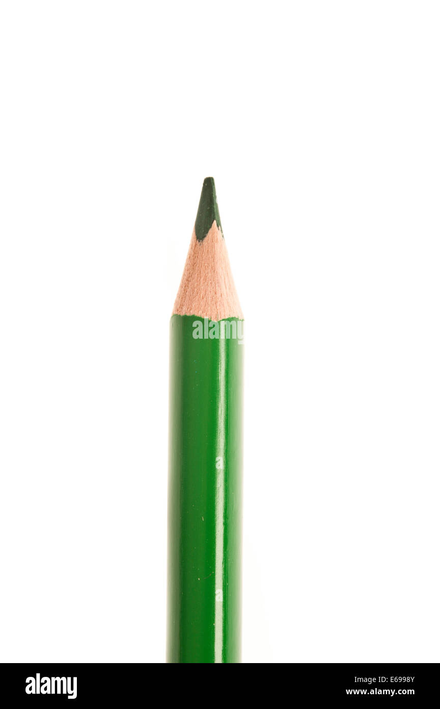green colored pencil isolated Stock Photo - Alamy