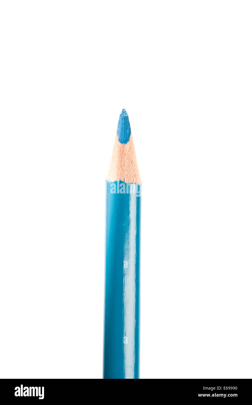 blue colored pencil isolated Stock Photo - Alamy