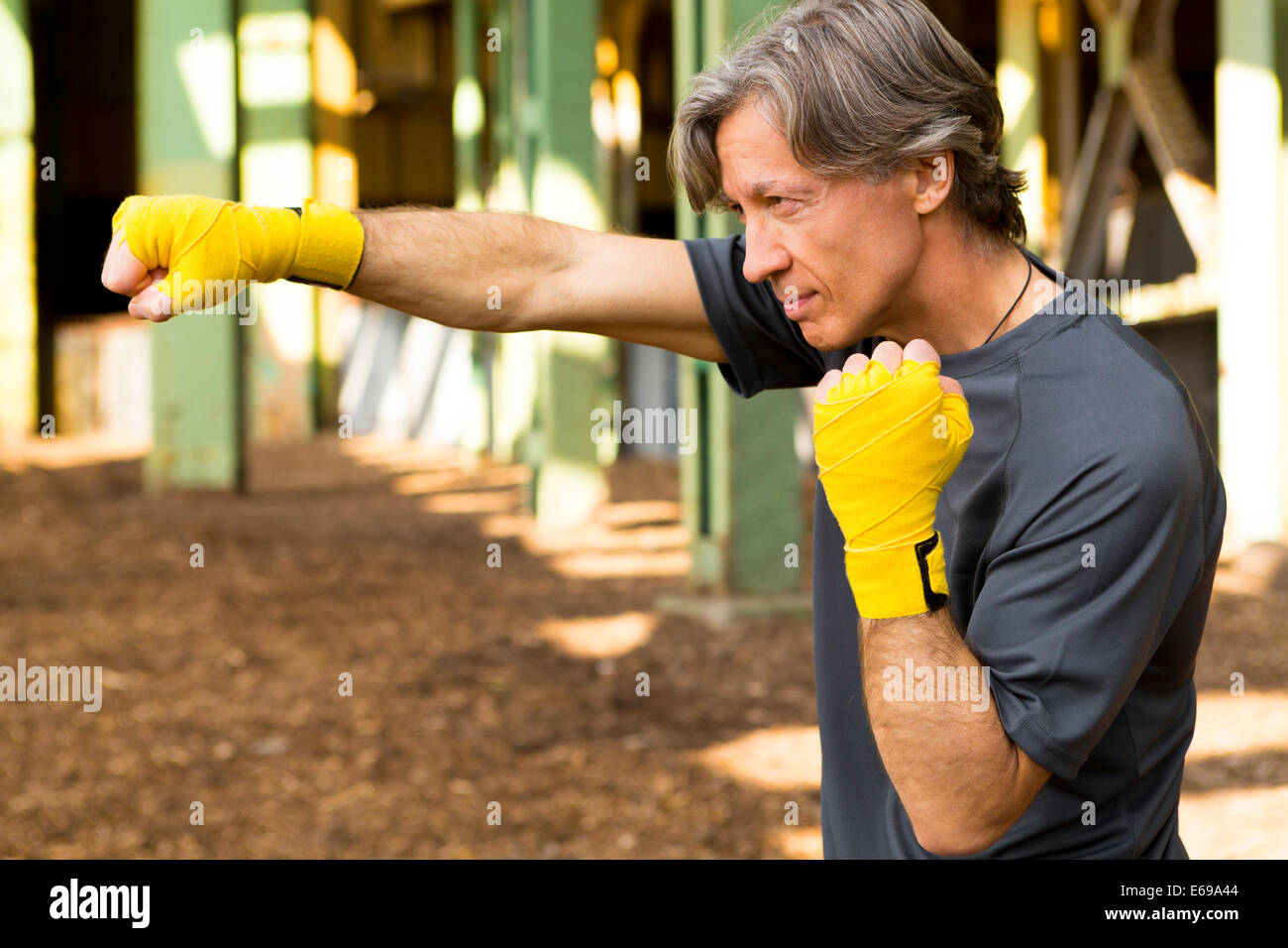 Boxer lifting arms hi-res stock photography and images - Alamy