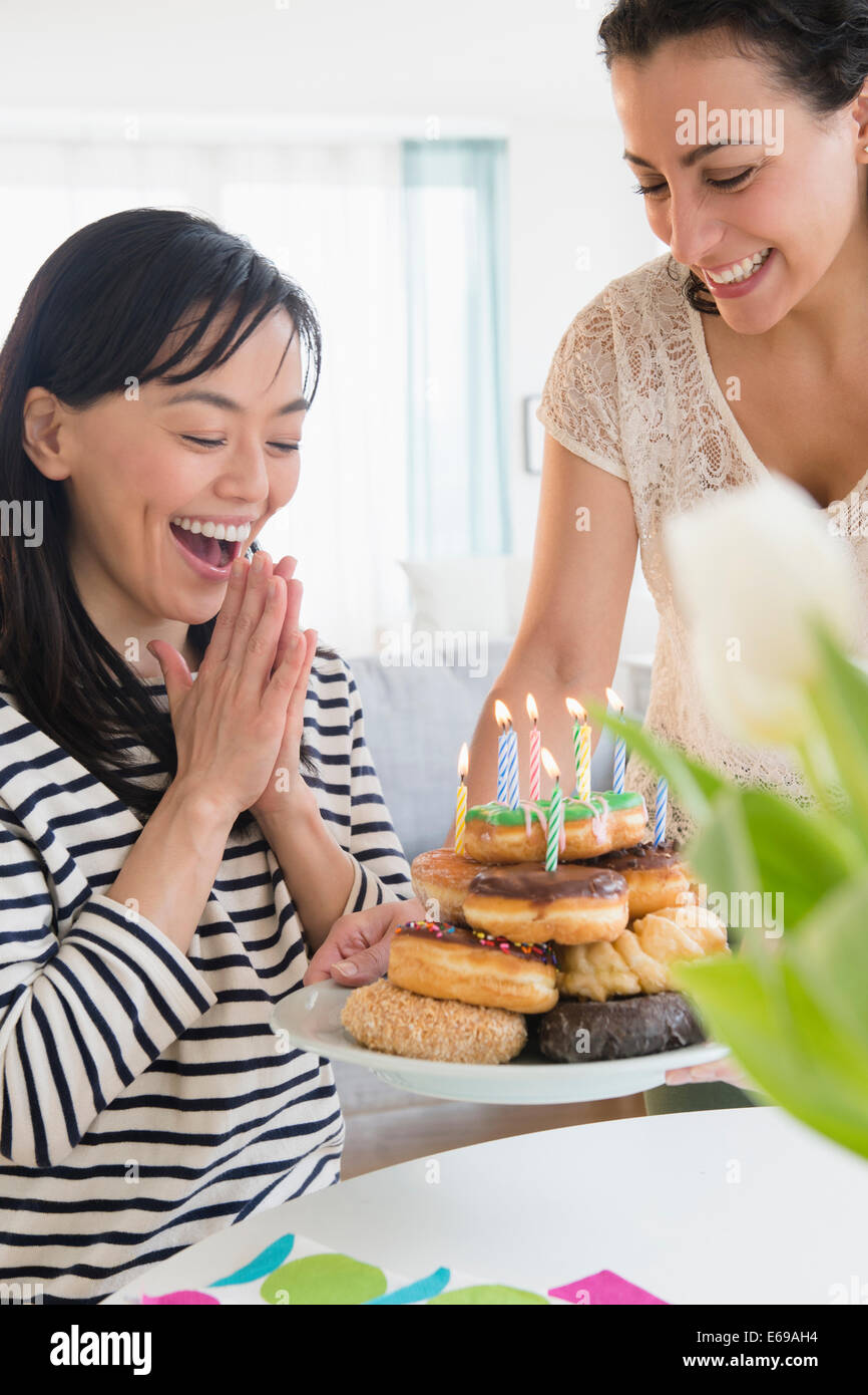 Women celebrating birthday together Stock Photo - Alamy