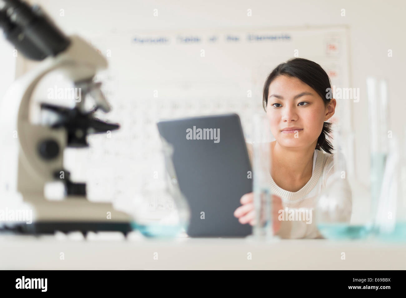 Teenage Girl In A Computer Lab Highres Stock Photo