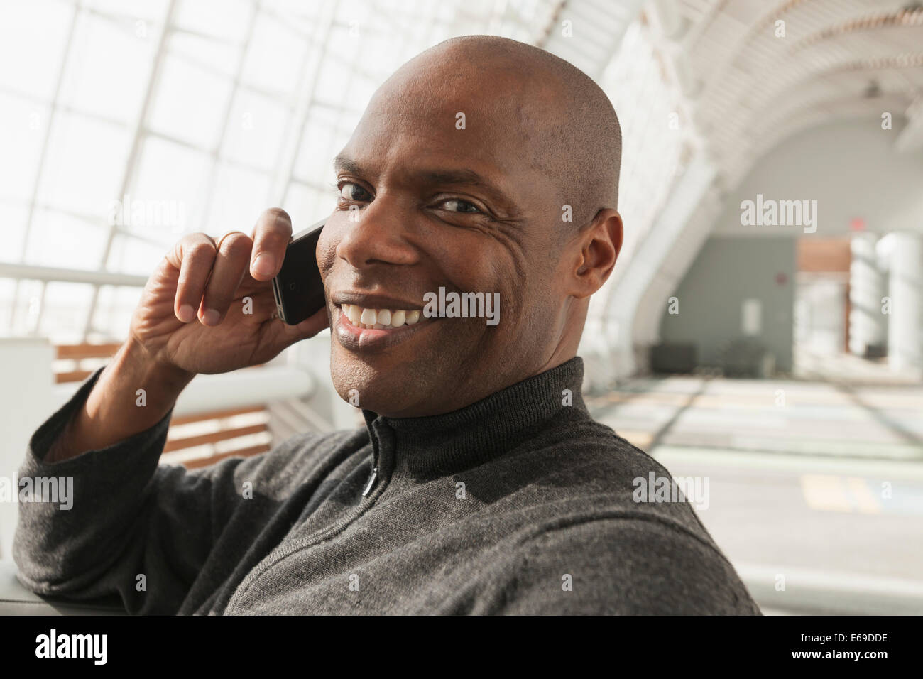 African American man talking on cell phone Stock Photo - Alamy