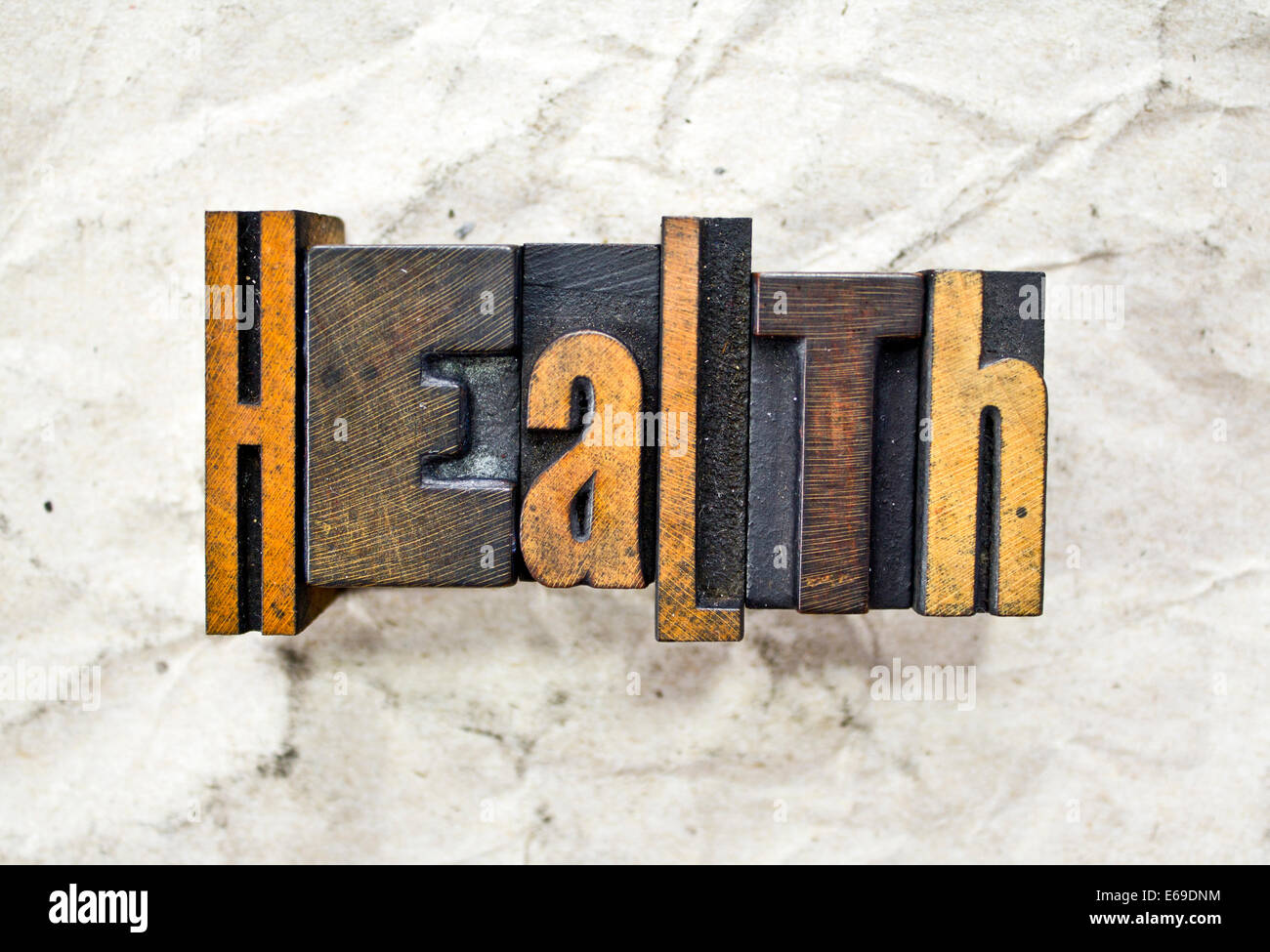 The word HEALTH written in vintage letterpress type Stock Photo - Alamy