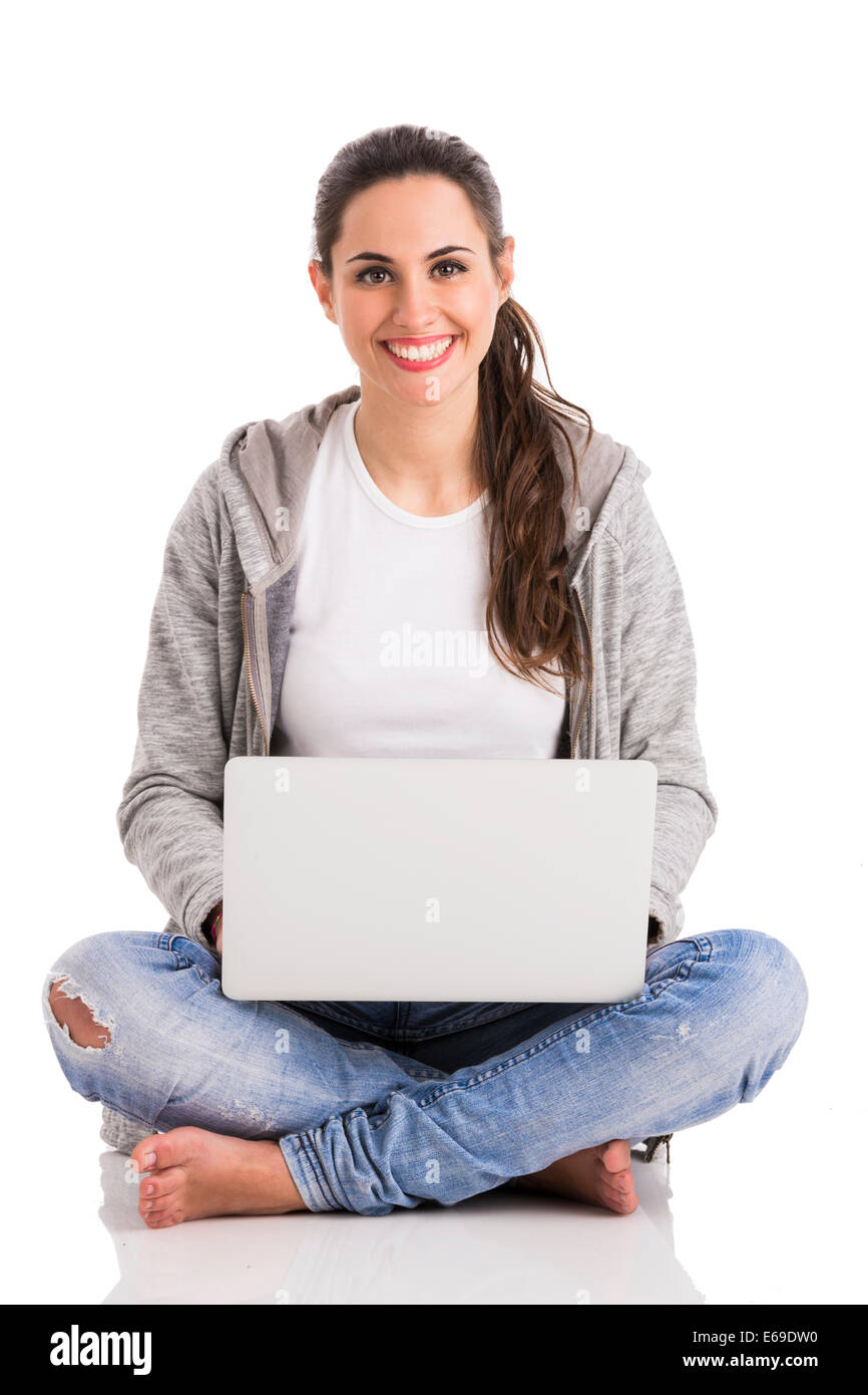 Attractive teen girl legs crossed hi-res stock photography and images ...