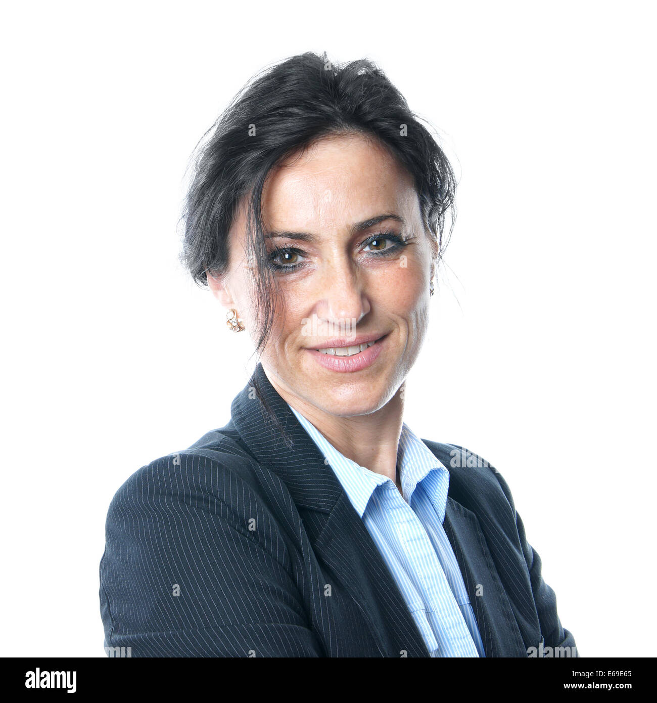 business woman looking confident and smiling Stock Photo - Alamy