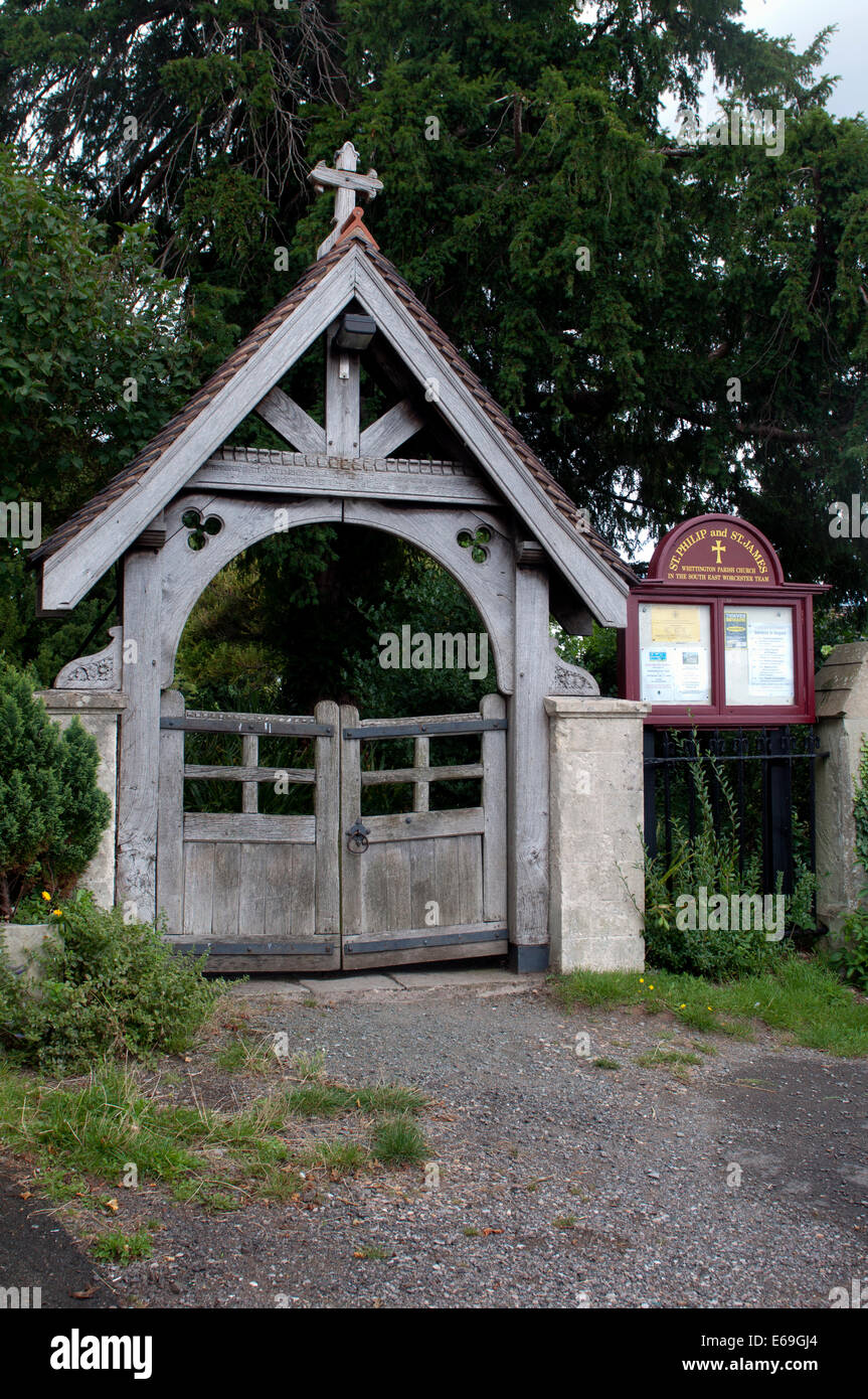 Wooden gateway to St. Philip and St. James Church, Whittington ...
