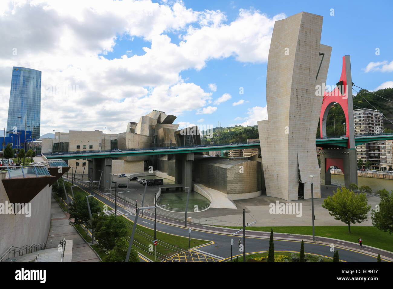 BILBAO, SPAIN - JULY 10, 2014: Famous Guggenheim Museum in the center ...