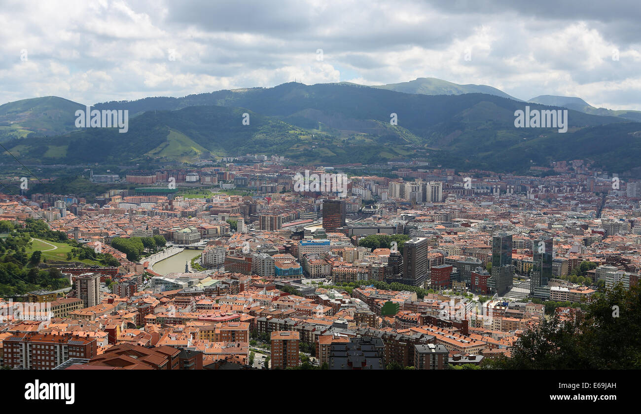 Panorama on the center of Bilbao, Basque country, Spain Stock Photo - Alamy