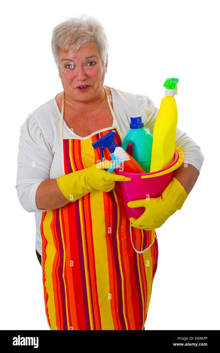 Old lady cleaning utensils hi-res stock photography and images - Alamy