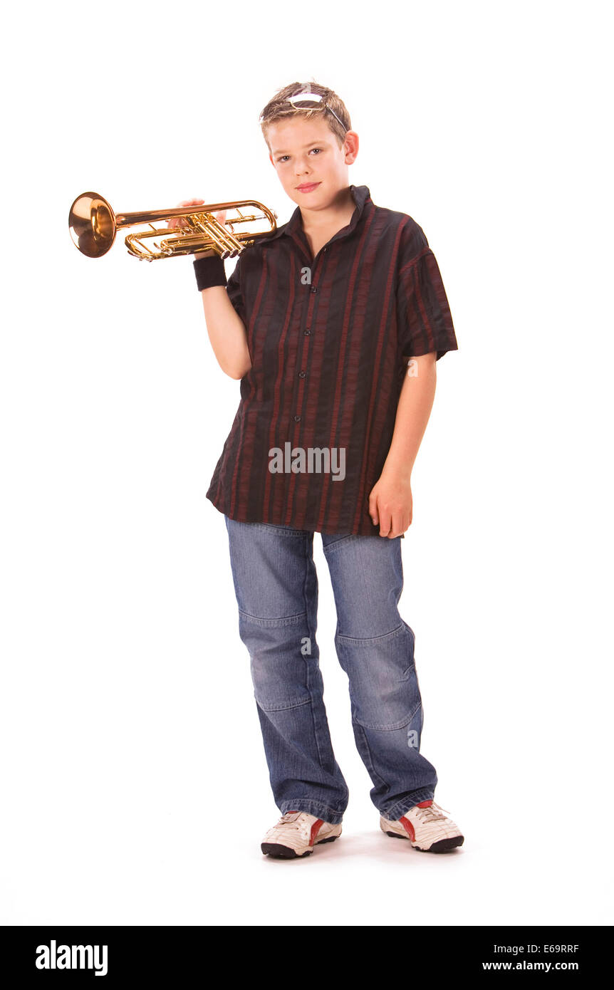 Trumpets musical instruments Cut Out Stock Images & Pictures - Alamy