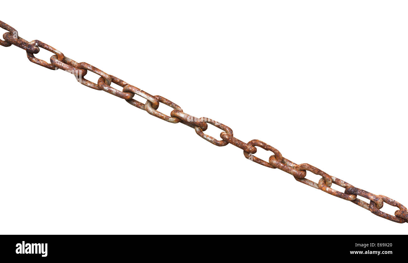 rusty steel chain isolated on white background Stock Photo - Alamy
