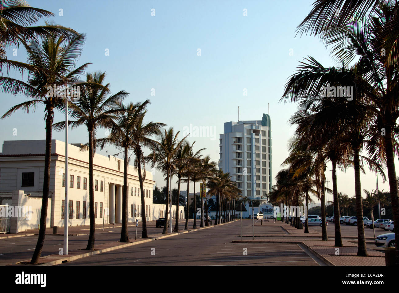 Palm trees line marine parade outside former Natal Command headquarters ...