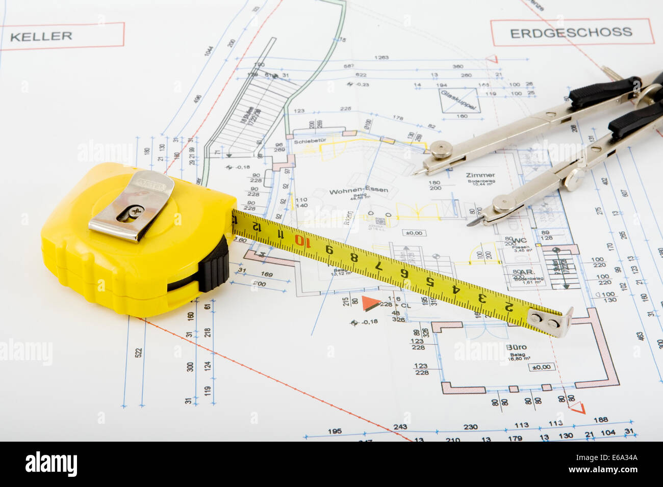 Tape Drawing Measure Planning Compass Technical Drawing High Resolution ...