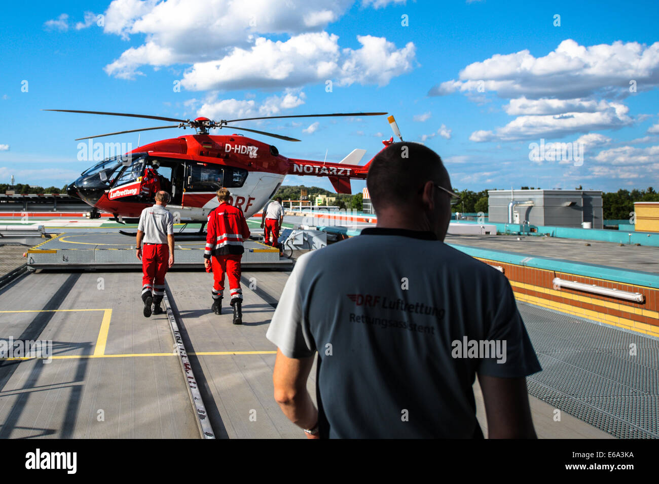The DRF rescue helicopter "Christoph Berlin" Eurocopter EC145 is seen ...