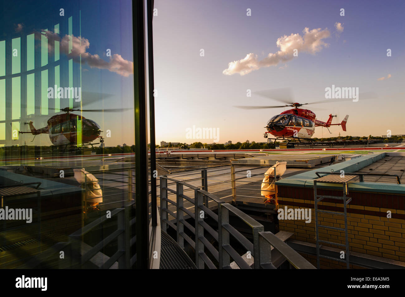 The DRF rescue helicopter "Christoph Berlin" Eurocopter EC145 is seen ...
