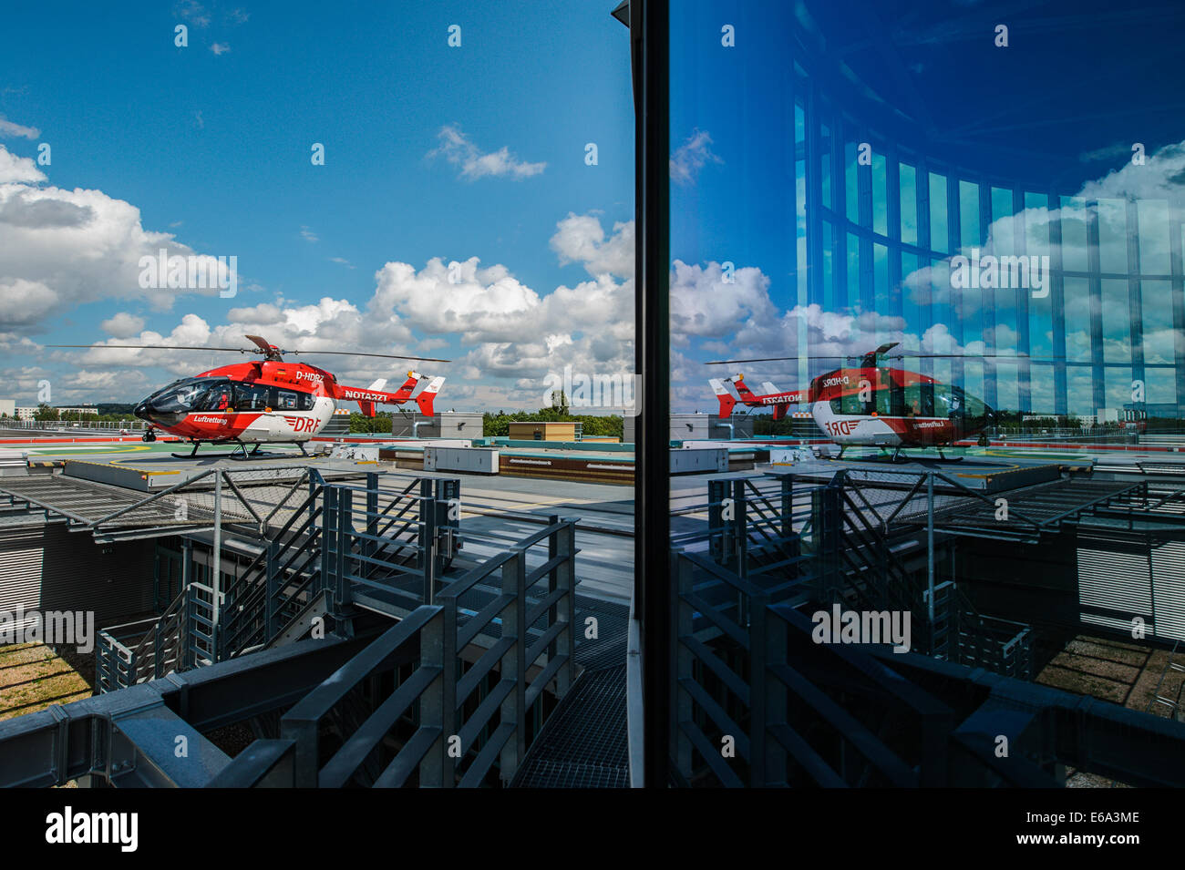 The DRF rescue helicopter "Christoph Berlin" Eurocopter EC145 is seen ...