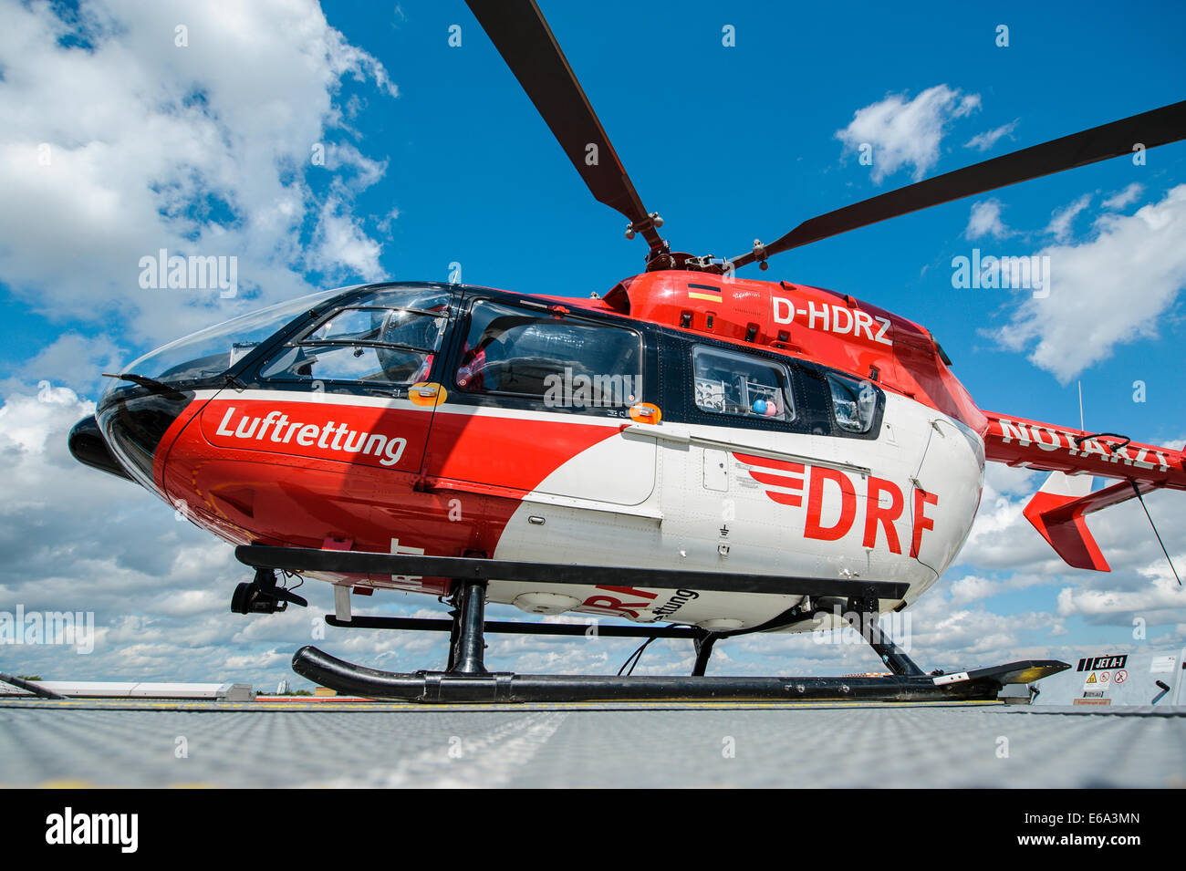 The DRF rescue helicopter "Christoph Berlin" Eurocopter EC145 is seen ...
