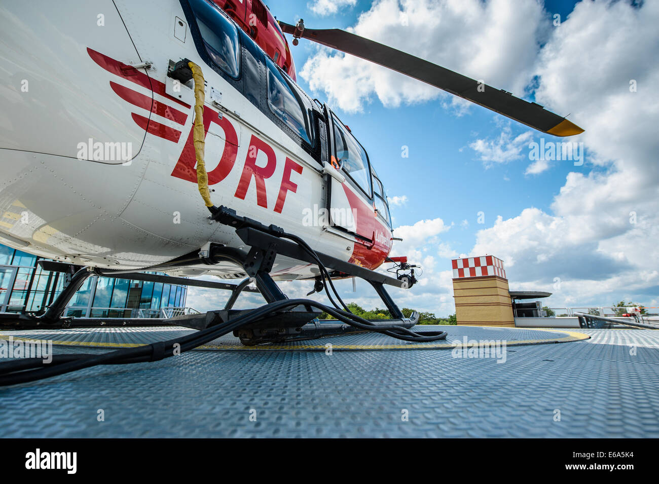 The DRF rescue helicopter "Christoph Berlin" Eurocopter EC145 is seen ...