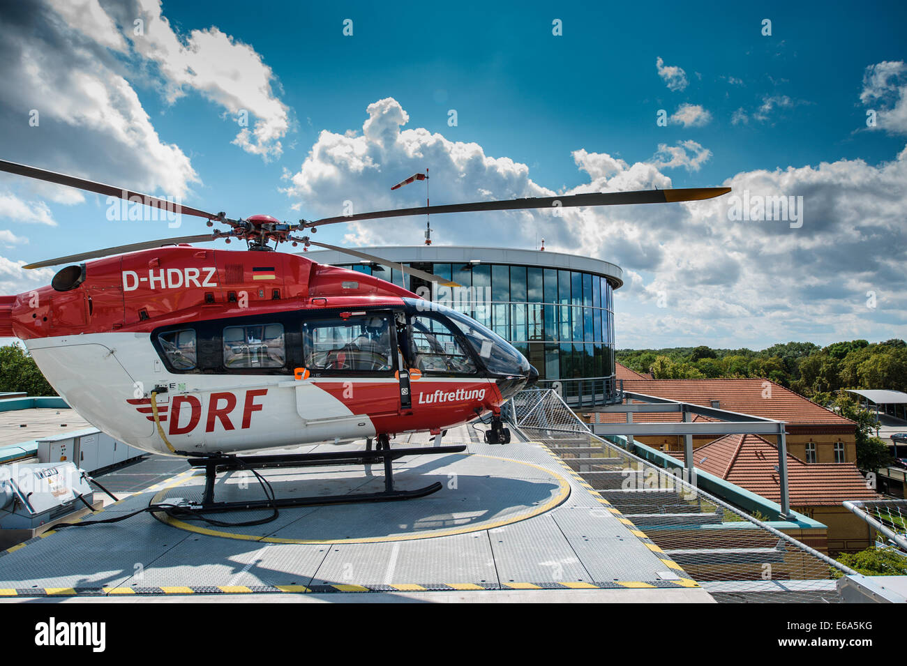 The DRF rescue helicopter "Christoph Berlin" Eurocopter EC145 is seen ...