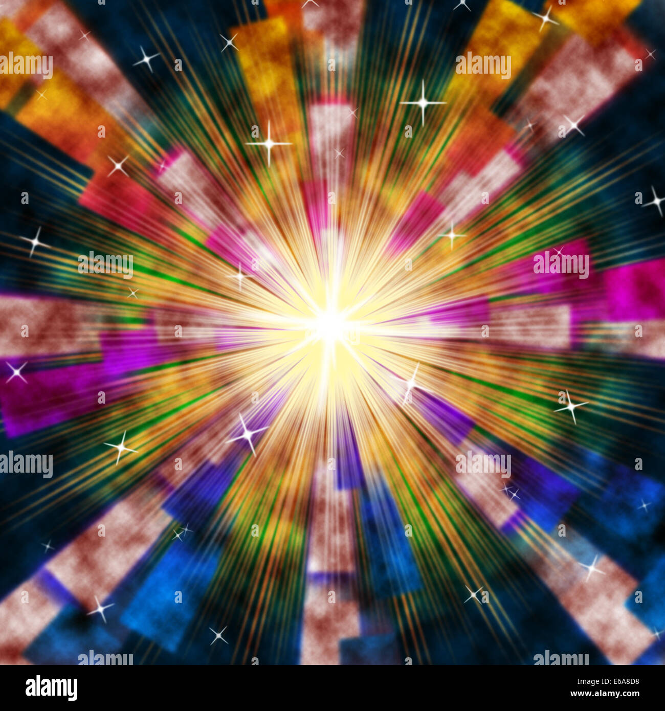 Sun Background Meaning Shining And Multi-Colored Rays Stock Photo - Alamy