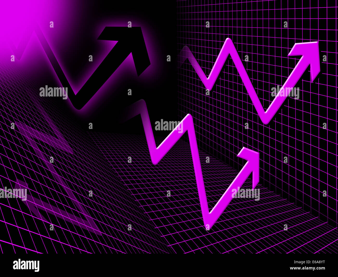 Purple Arrows Background Meaning Upwards Rise And Direction Stock Photo ...