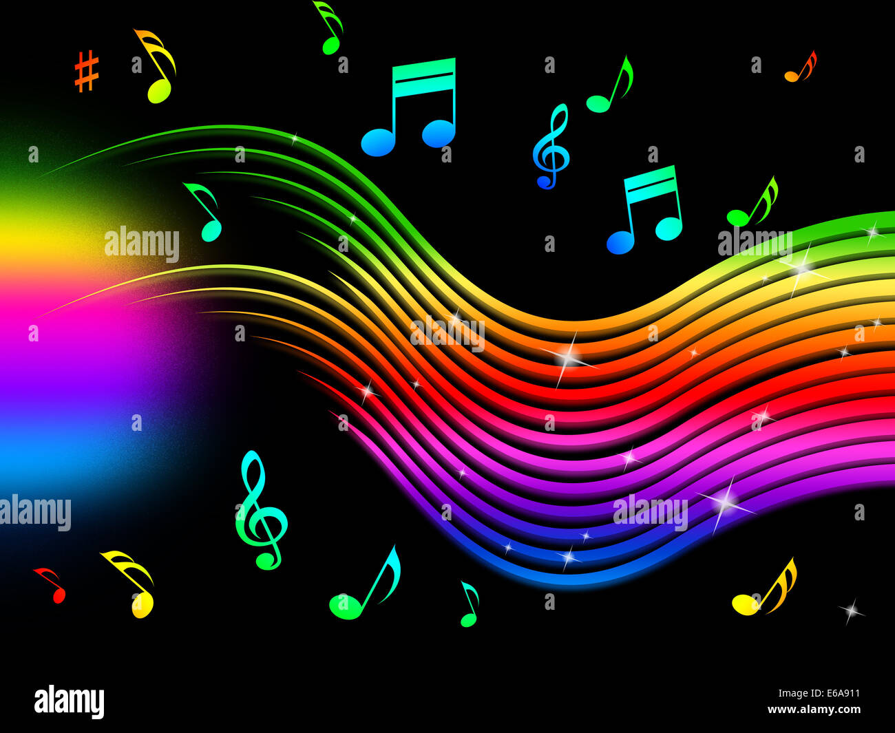 Musical notes rainbow hi-res stock photography and images - Alamy