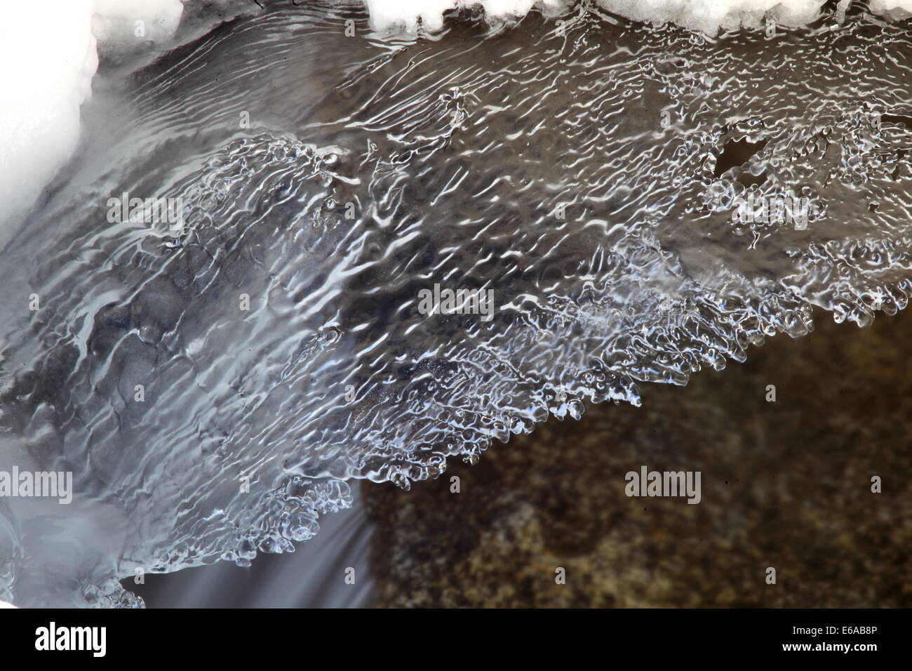 Detail of frozen water in a river Stock Photo - Alamy