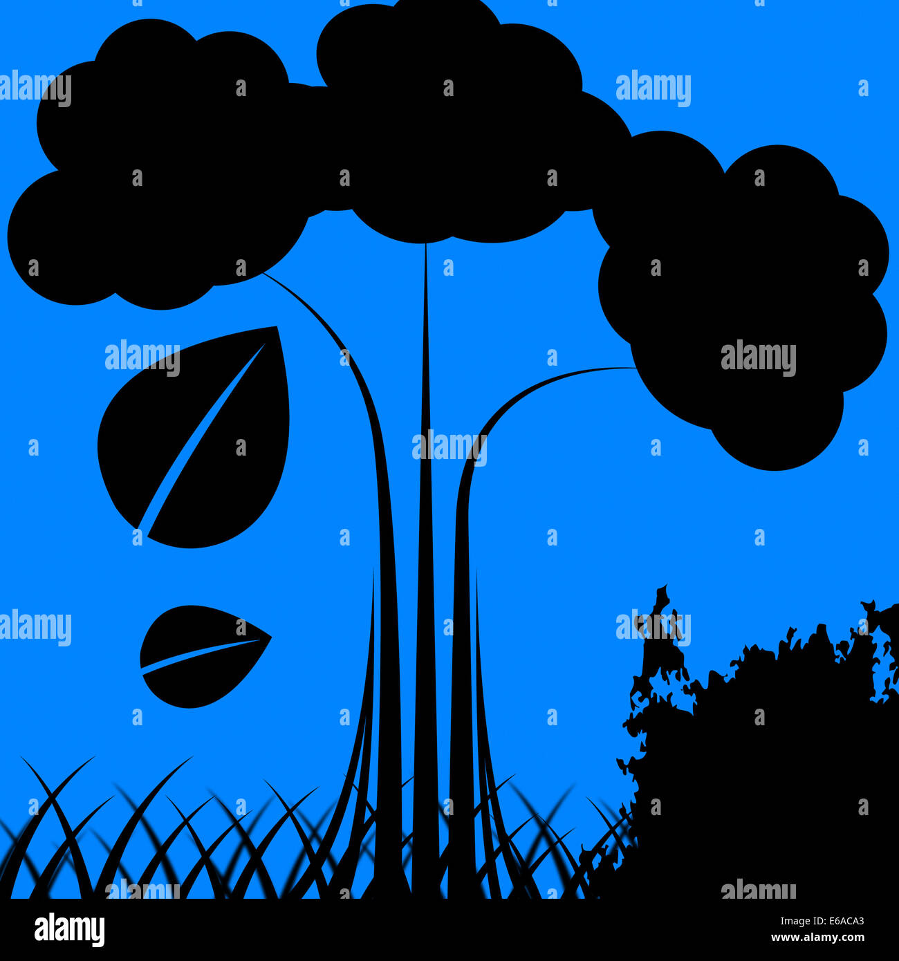 Blue Tree Background Meaning Nature Outdoors And Environment Stock ...