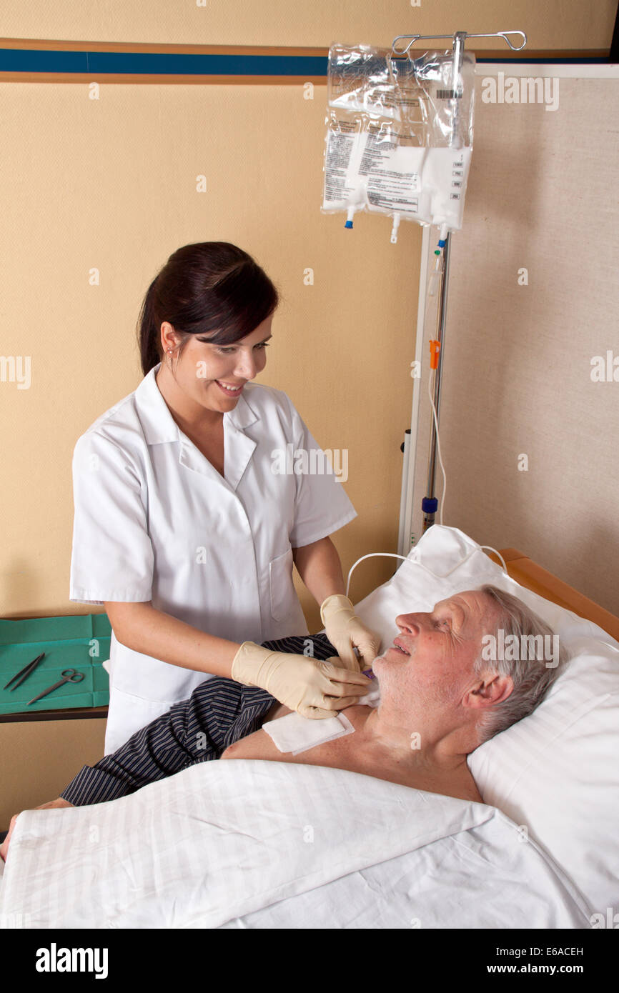 Elderly Lady Hospital Drip High Resolution Stock Photography and Images ...