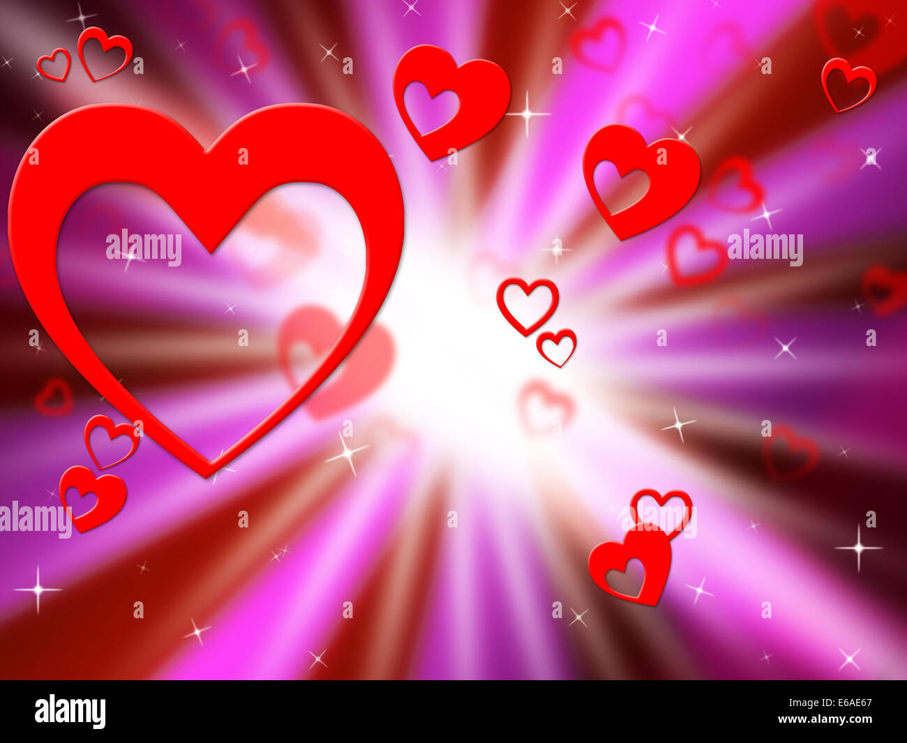 Brightness Hearts Background Showing Lover Partner Or Special Stock ...