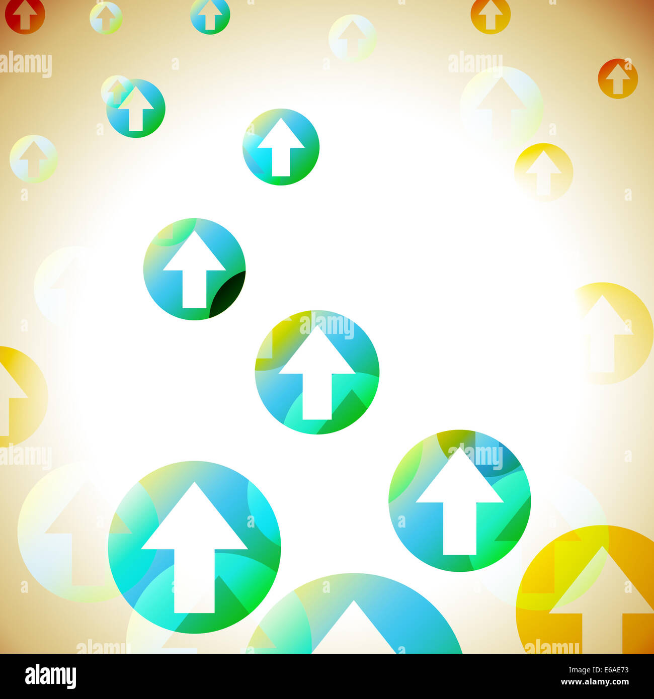 Arrows Background Showing Bubbles And Pointing Upwards Stock Photo - Alamy
