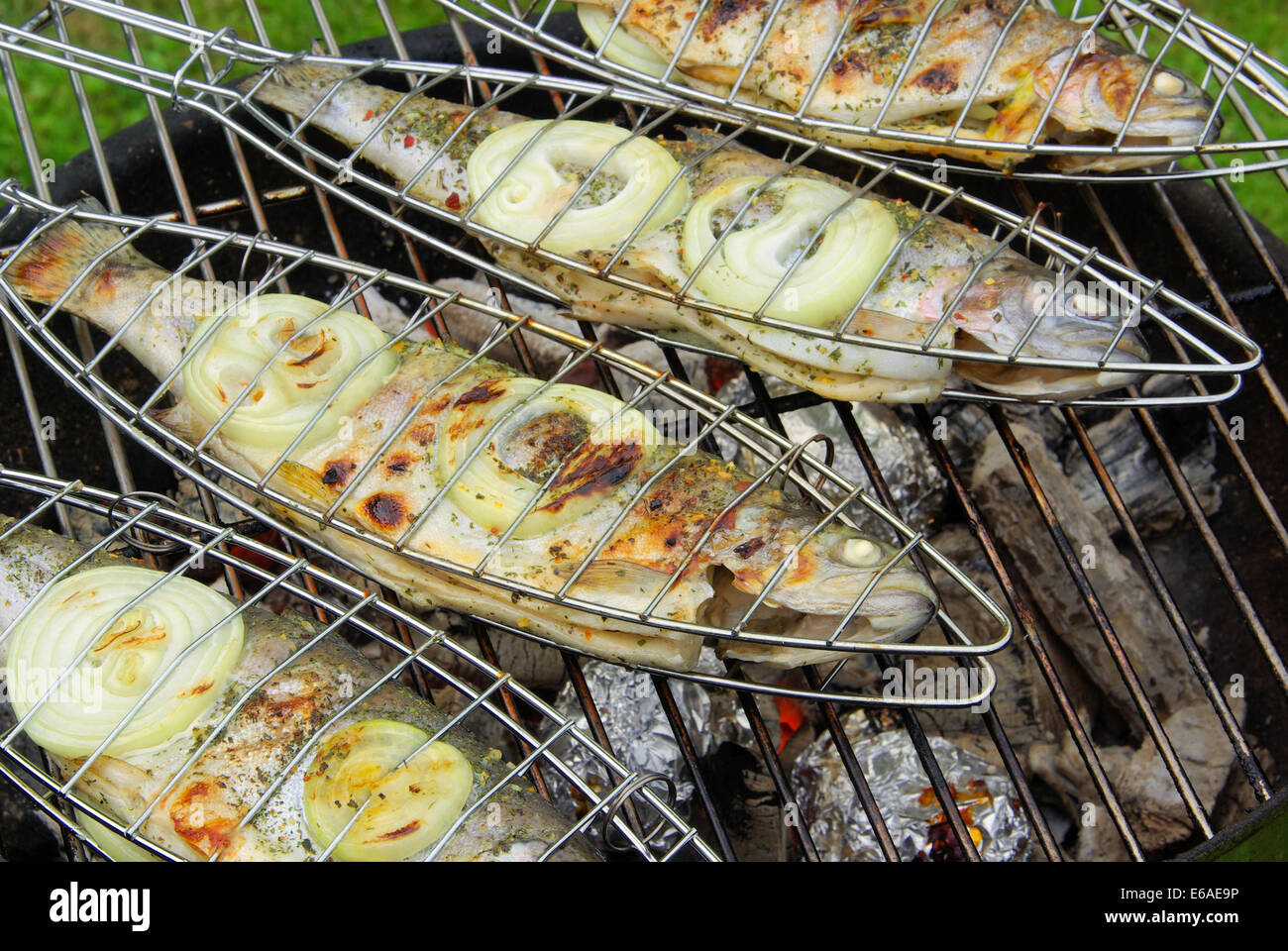 trout,barbecue fish,grilling fish Stock Photo - Alamy