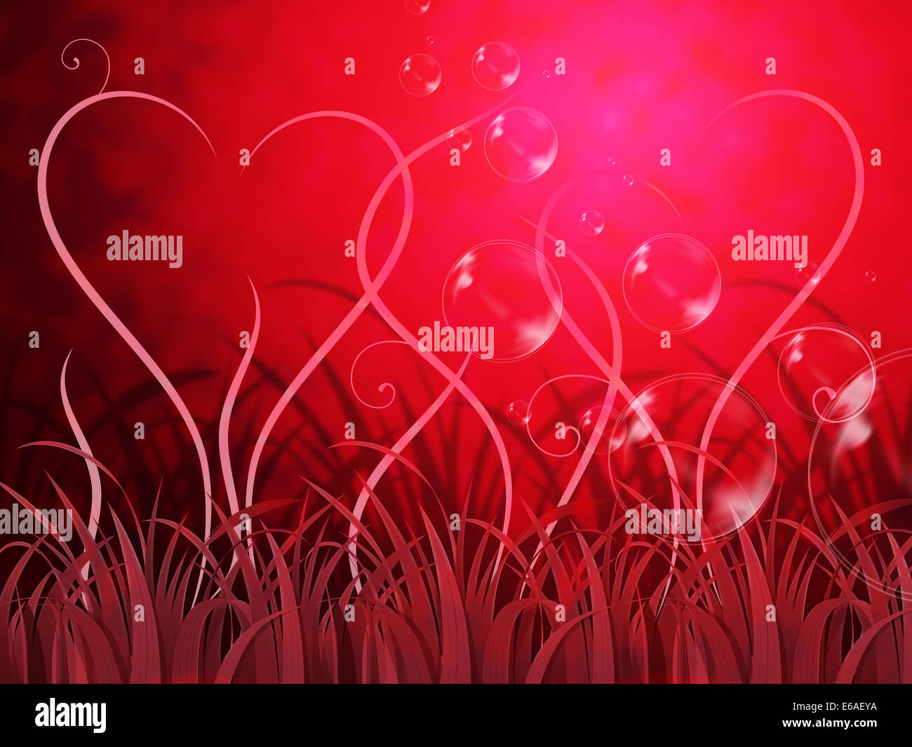 Grass Heart Background Showing Loving Spring Or Beautiful Landscape ...