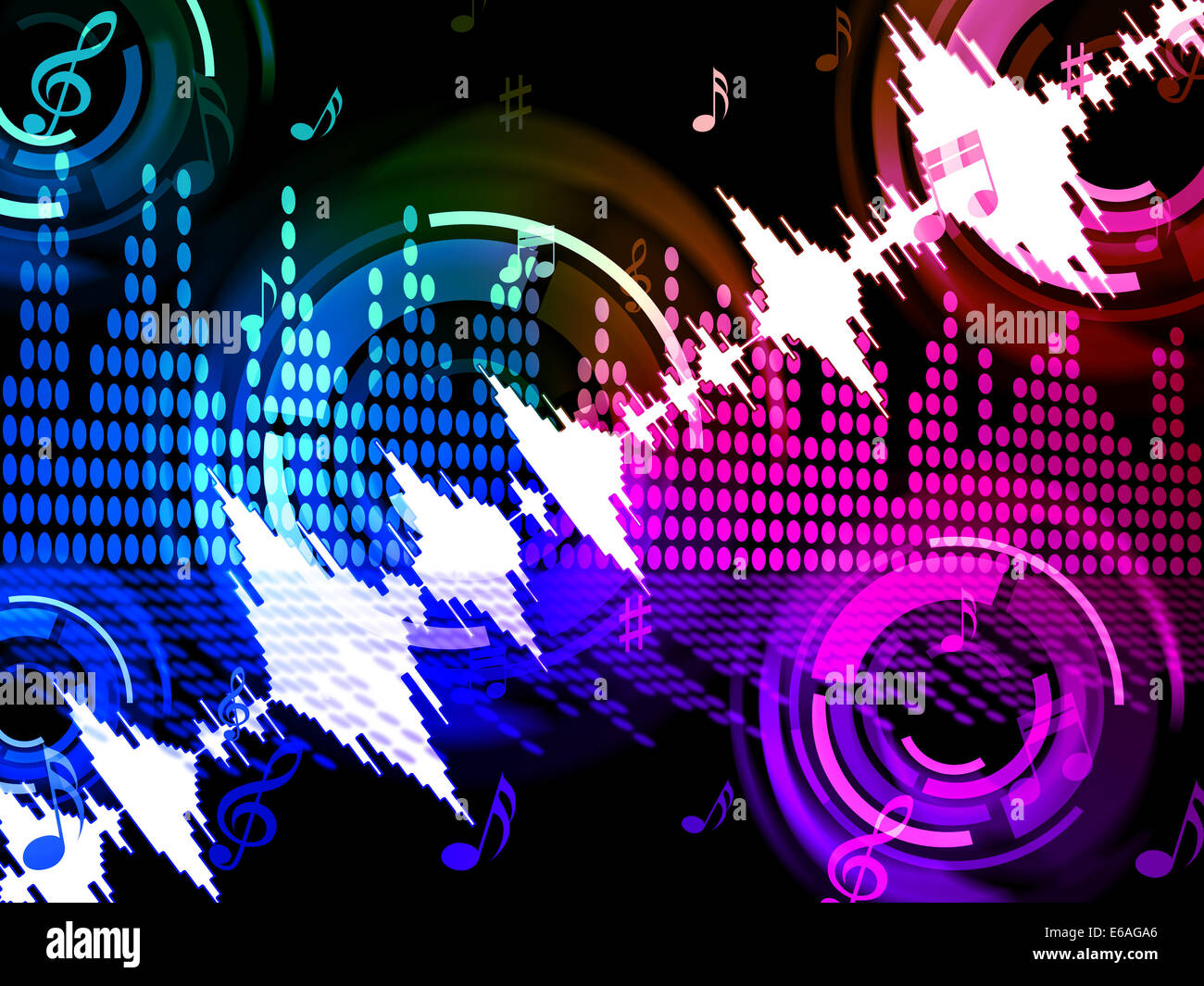 Sound Wave Background Meaning Audio Amplifier Or Music Mixer Stock ...