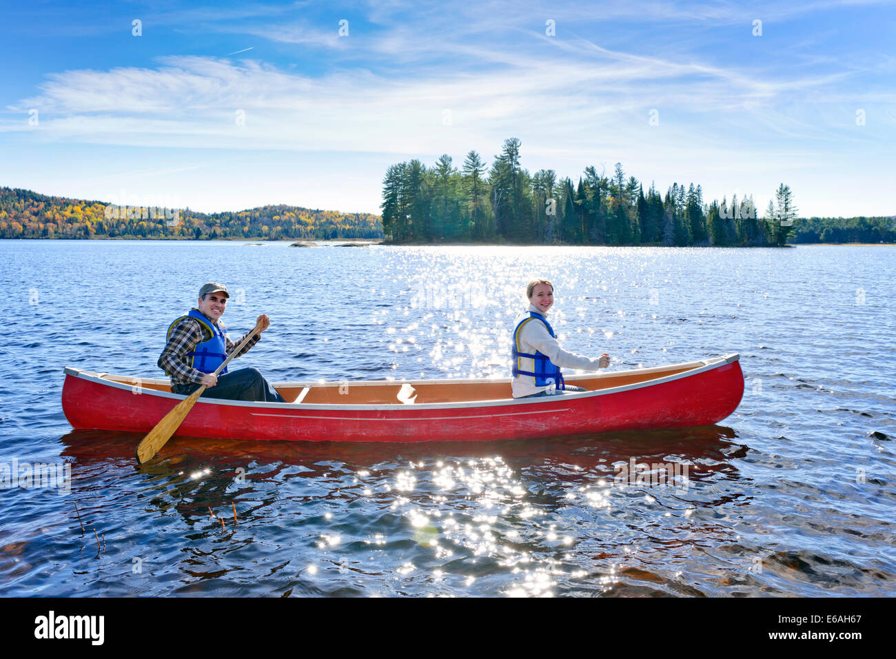 Teens and adult canoeing hi-res stock photography and images - Alamy