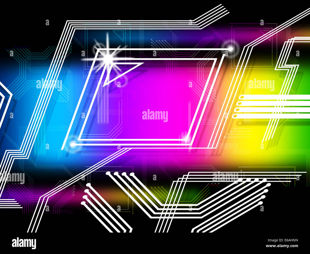 Rainbow Lines Background Meaning Info Highway And Internet Stock Photo ...