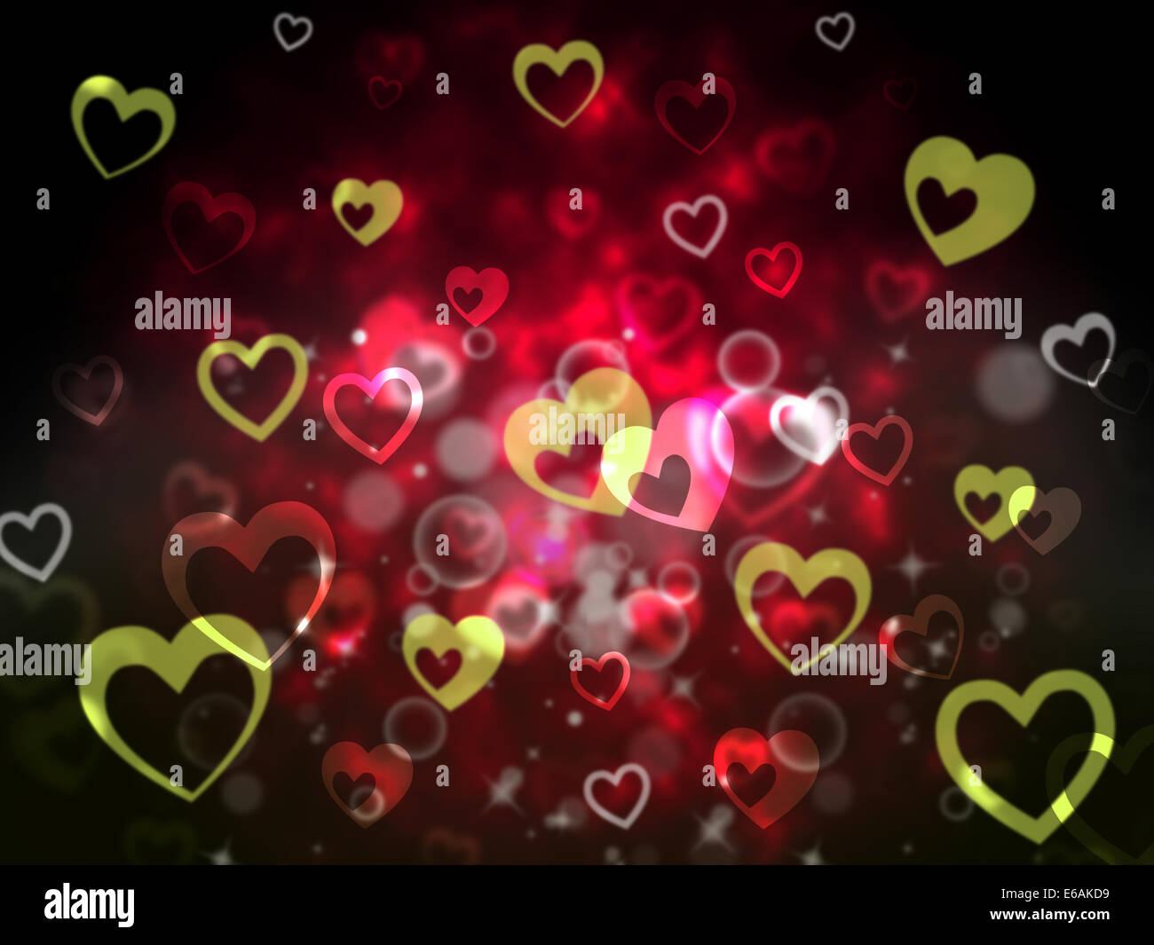 Hearts Background Showing Romantic Adoring And Fond Stock Photo - Alamy