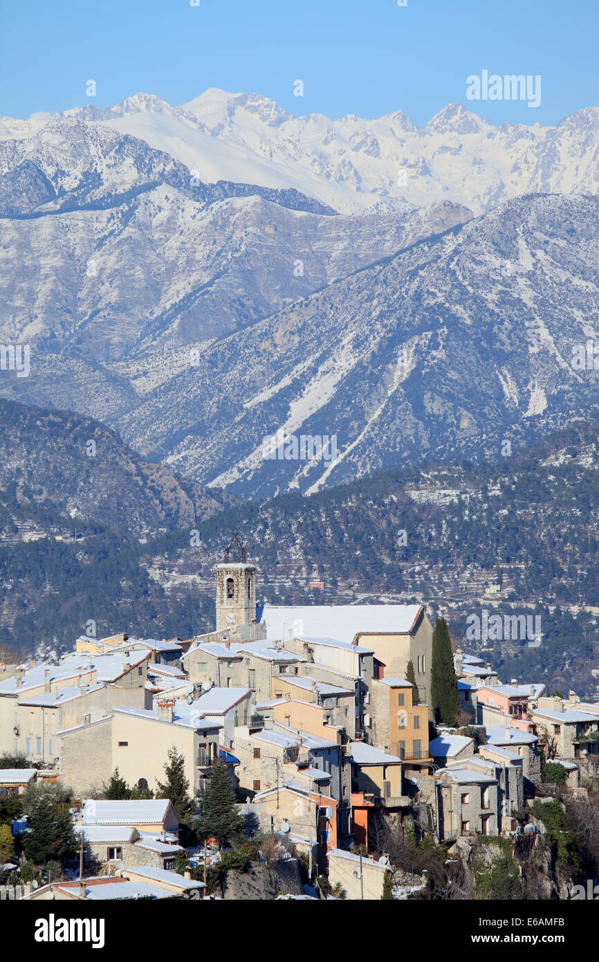The village of Bouyon in the Prealpes d'Azur regional park, Alpes ...