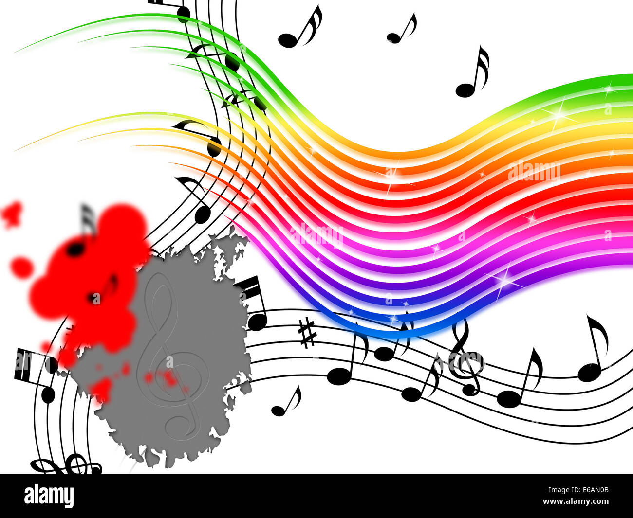 Rainbow Music Background Meaning Stripes And Playing Instruments Stock ...