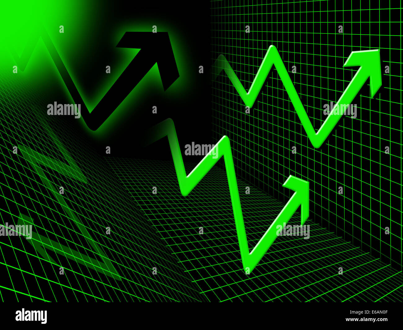 Green Arrows Background Meaning Up Upwards And Higher Stock Photo - Alamy