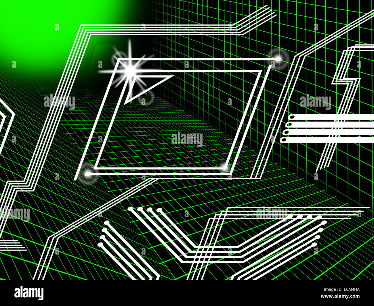 Green Lines Background Meaning Tech And Data Routes Stock Photo - Alamy