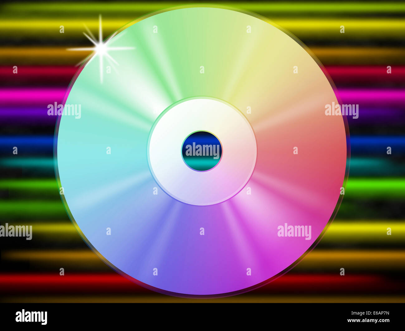 CD Background Showing Music Listening And Colorful Lines Stock Photo ...