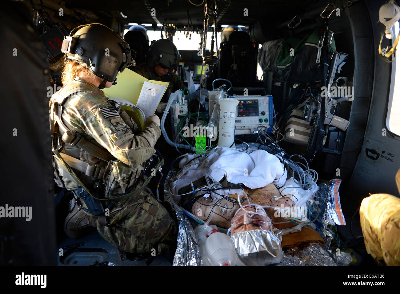 U.S. Army Sgt. Megan Smith, a medic with the 159th Combat Aviation ...